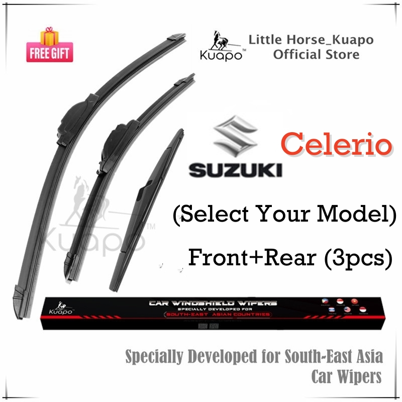 (Front+Rear 3pcs) Suzuki Celerio Wiper Blade Set for (Select Your Model ...