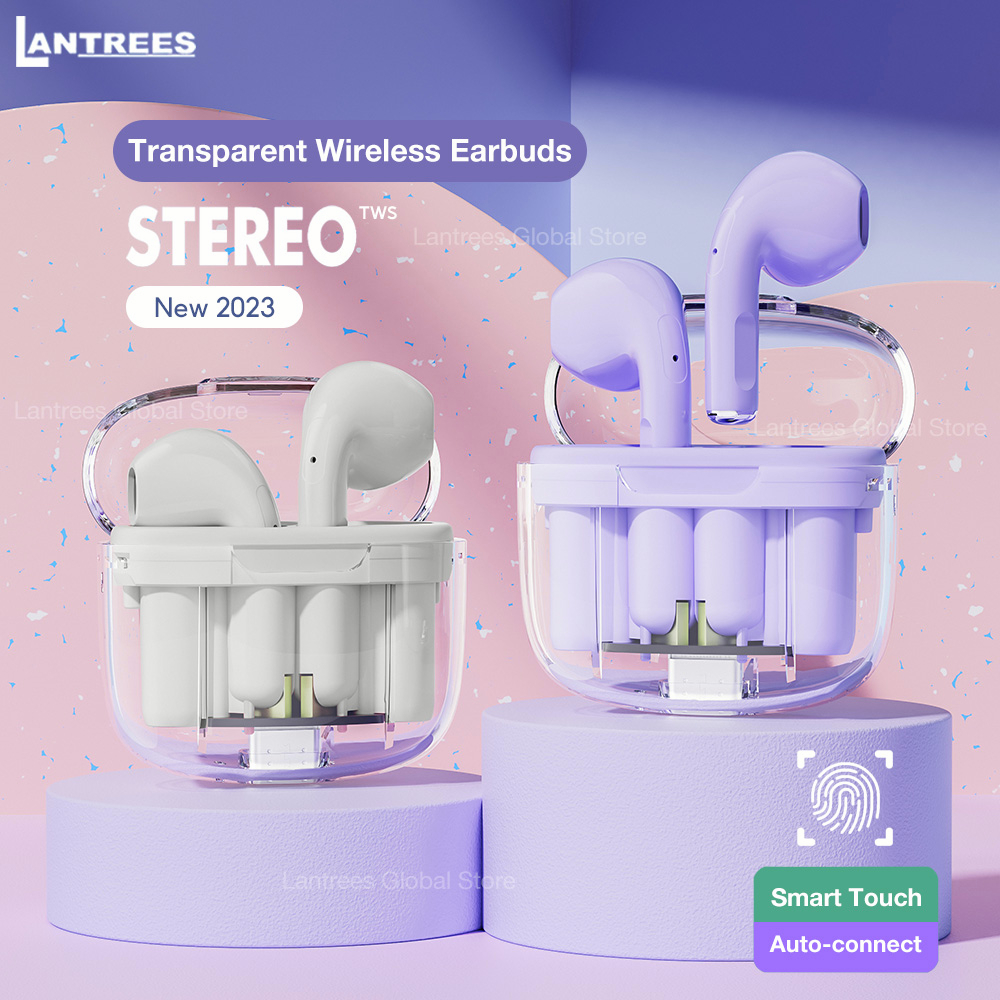 Lantrees A2 Pro Bluetooth Earphone Transparent Mini Wireless Earbuds ...