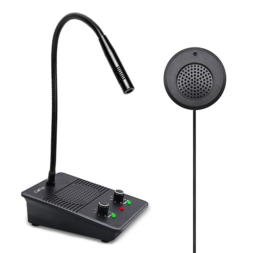 DAYTECH Window Speaker Intercom System Anti-Interference Dual-Way Intercommunication Microphone ...