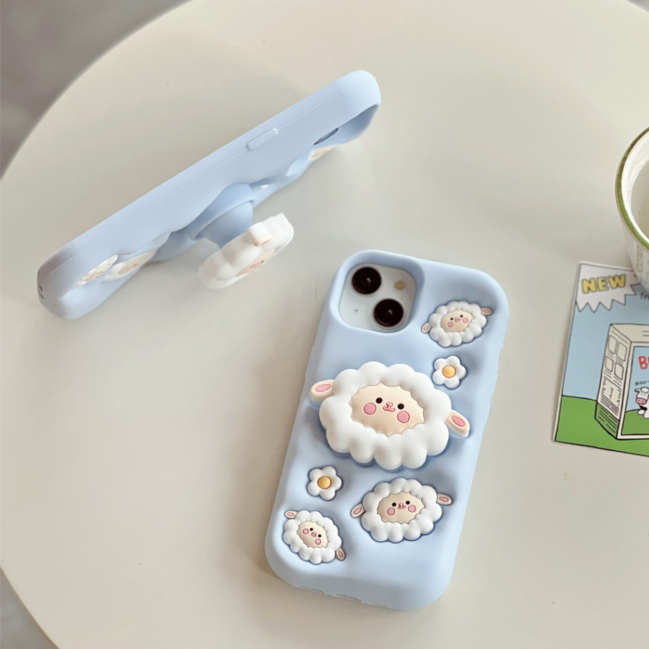 Silicone material Hidden stand sheep IPhone Cases For IPhone 16 ProMax ...