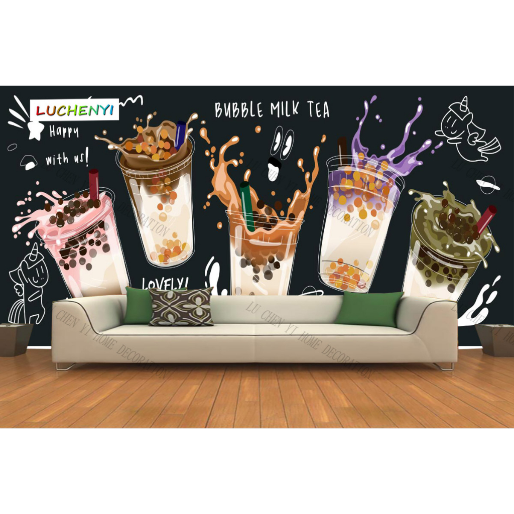 Custom Bubble Tea Pearl Drinks Boba Milk Tea Drinks Coffee Wallpaper ...