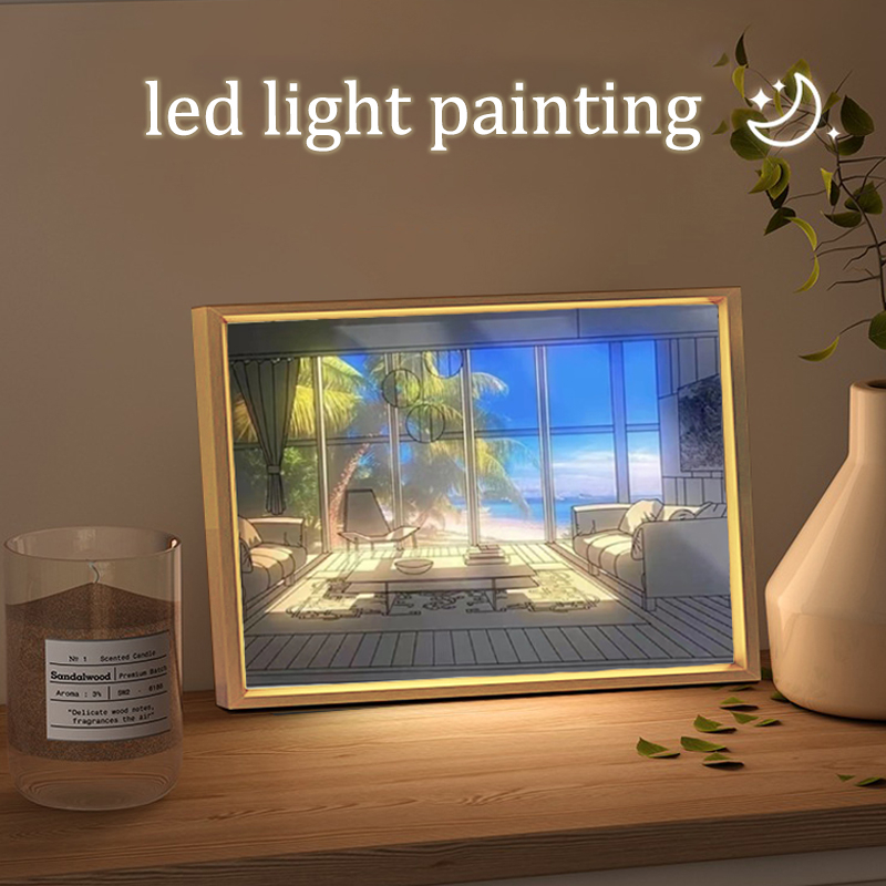 INS LED Decorative Light Painting Bedside Picture Japan Anime Style ...