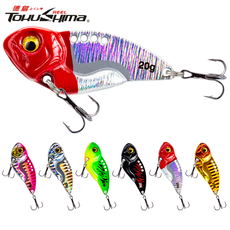 1Pcs Bass Fishing Lures 7g/10g/12g/15g/20g Colorful VIB Bait Metal Fishing Spoons Lures Sinking ...