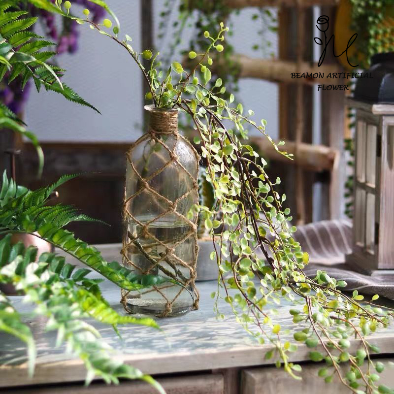 Mini Foliage Bush Plastic Artificial Foliage Leaf Hanging Baby Tear ...