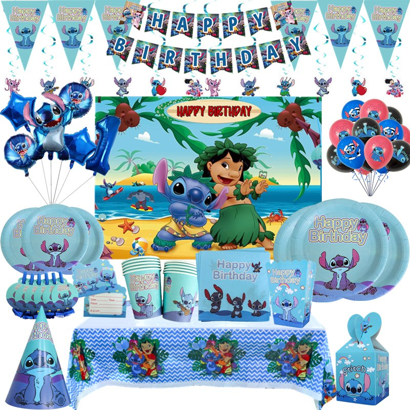 Lilo & Stitch Theme Party Supplies Disposable Tableware Paper Cups ...