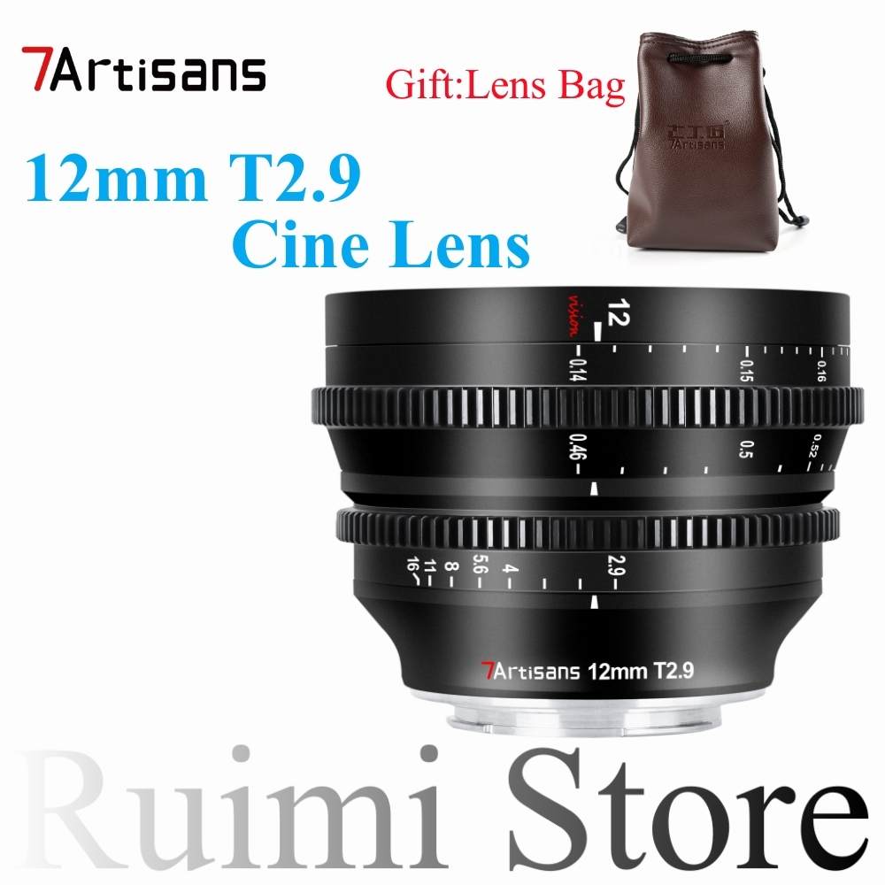 7Artisans 12mm T2.9 APS-C Wide Angle Cine Lens For E/ X/ RF/ Z / L/ M43 ...
