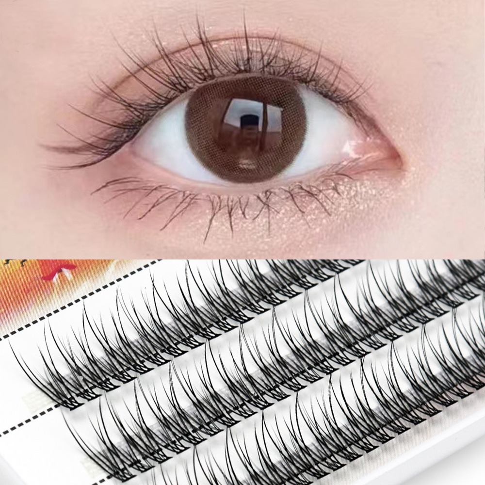 Cluster Fishtail Eyelashes 120 Clusters/Box 0.07 Thick C Curling Length ...