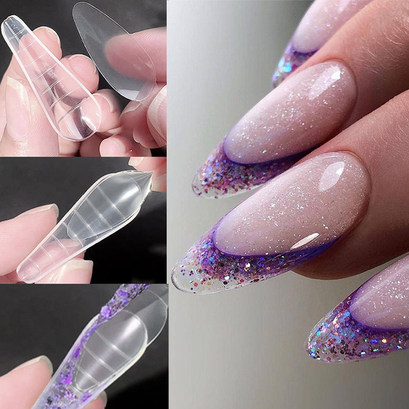 Reusable Manicure Dual Form Silicone French Line Sticker for Dual Forms ...