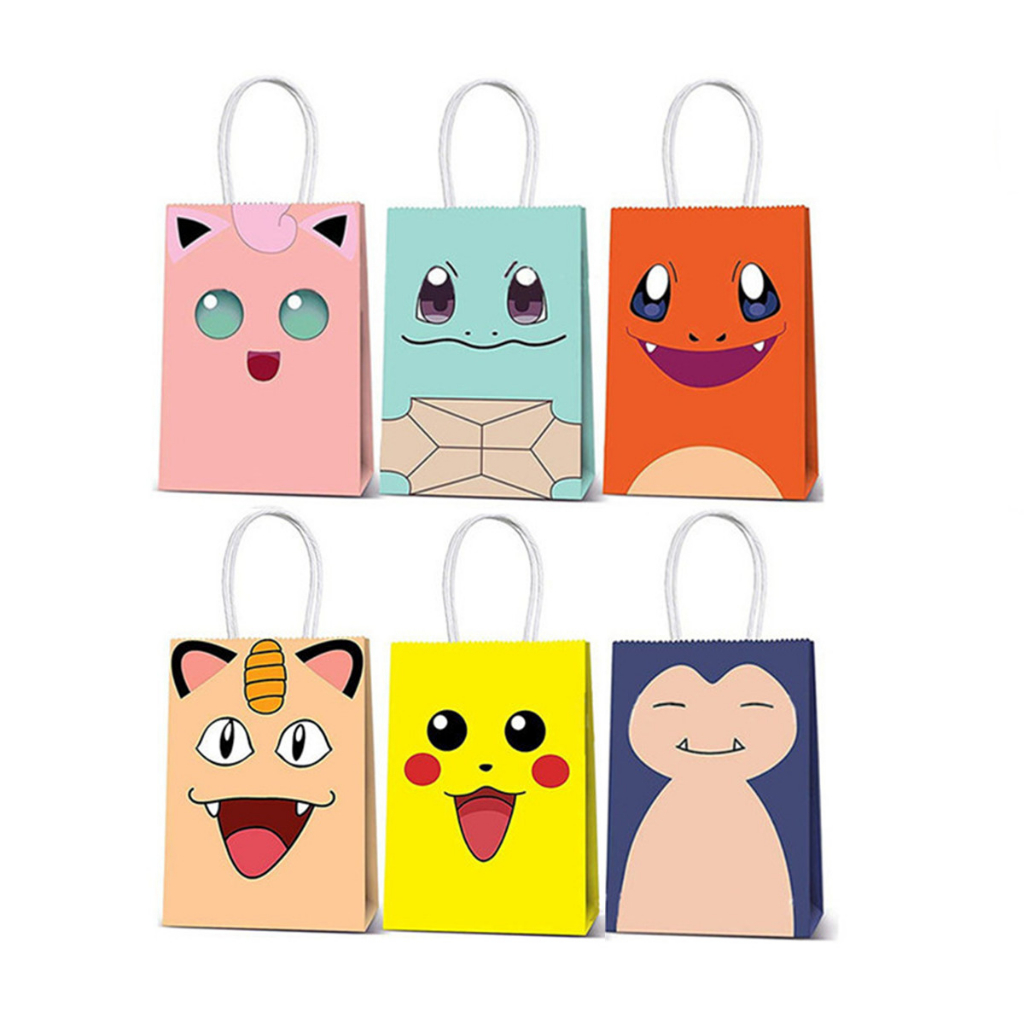 Anime Pokemon Go Paper Bags Kids Gift Cookies Candy Packaging Bags ...