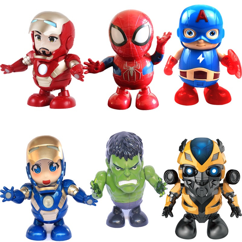 Iron Man Dancing Hero Marvel Avengers Spiderman Electric Toy Musical ...