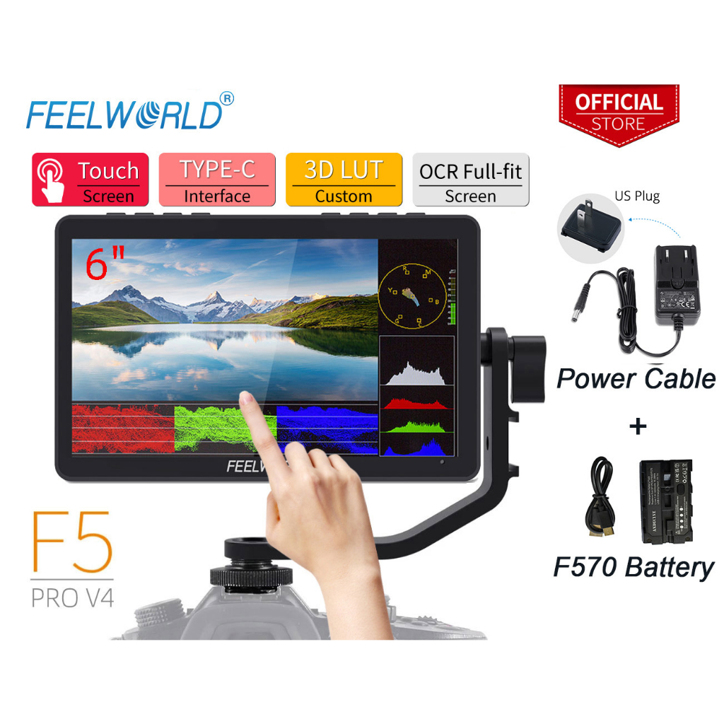 FEELWORLD F5 Pro V4 6 Inch 3D LUT 4K HDMI Input Output 1920×1080 IPS ...