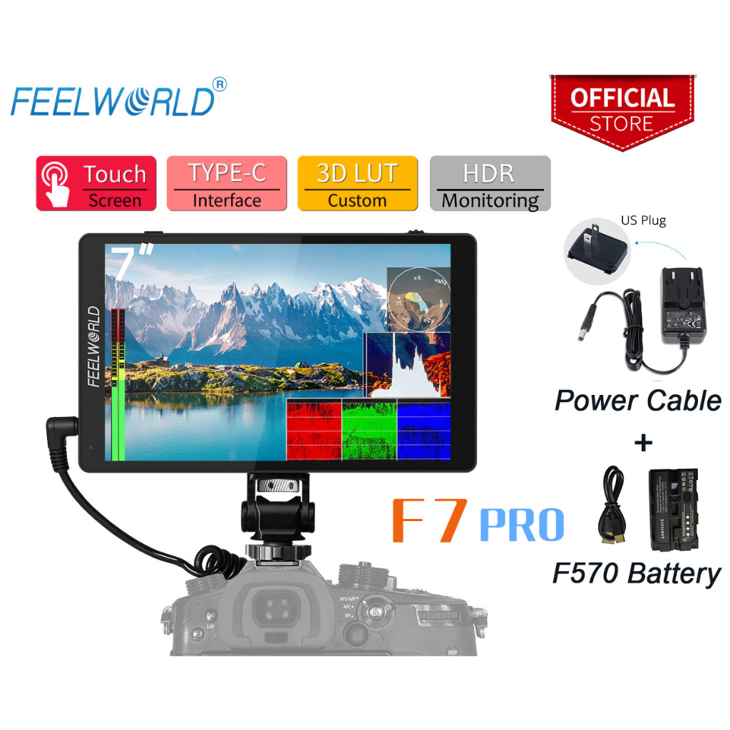FEELWORLD F7 PRO 7 Inch Touch Screen DSLR Camera Field Monitor with 3D ...
