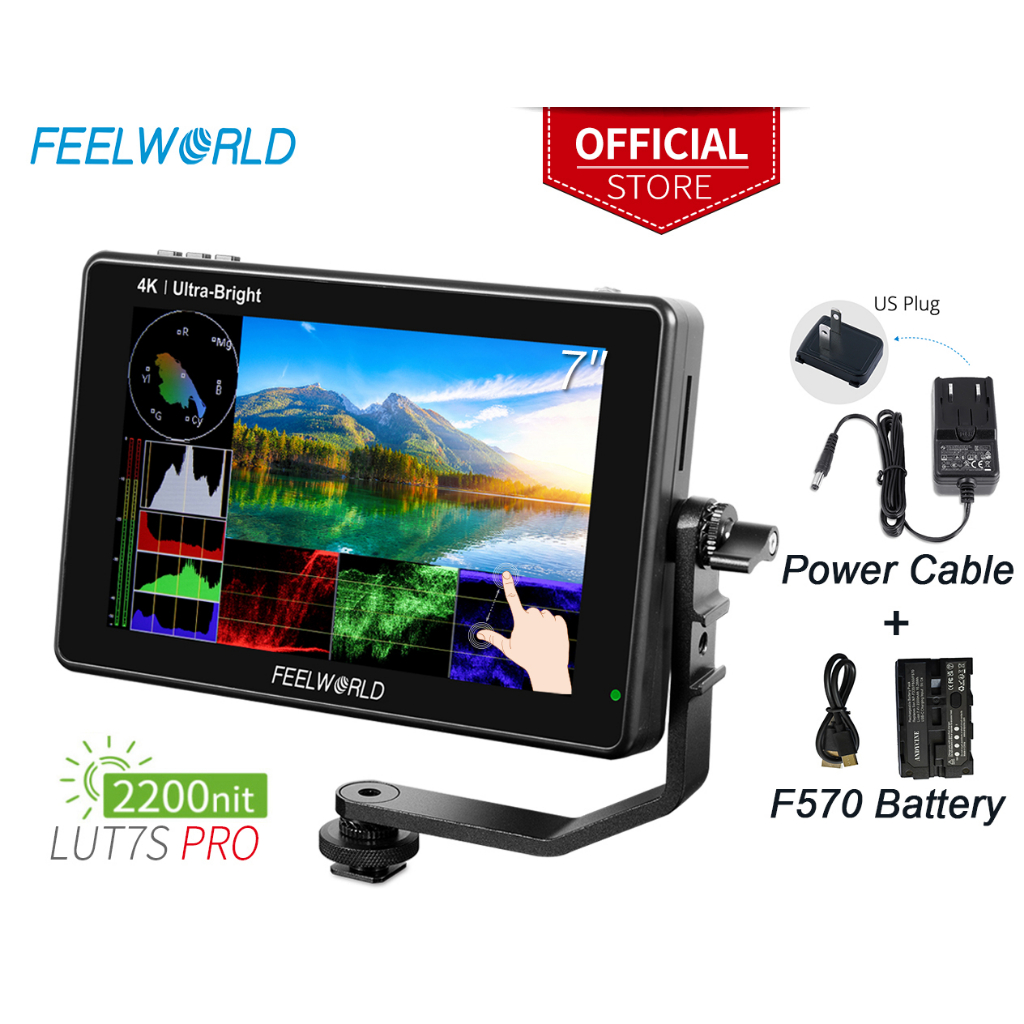 FEELWORLD LUT7S PRO 7 Inch 2200nit Ultra Bright SDI Touch Screen DSLR ...