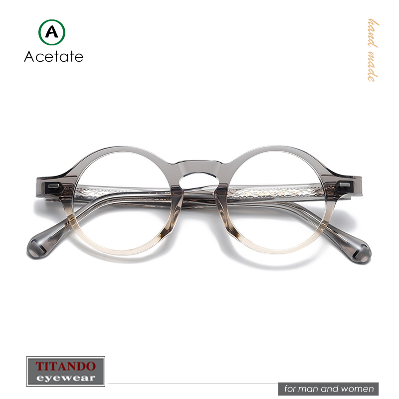 Star Style Japanese Classic Retro Round Frame Glasses TVR532 Acetate ...