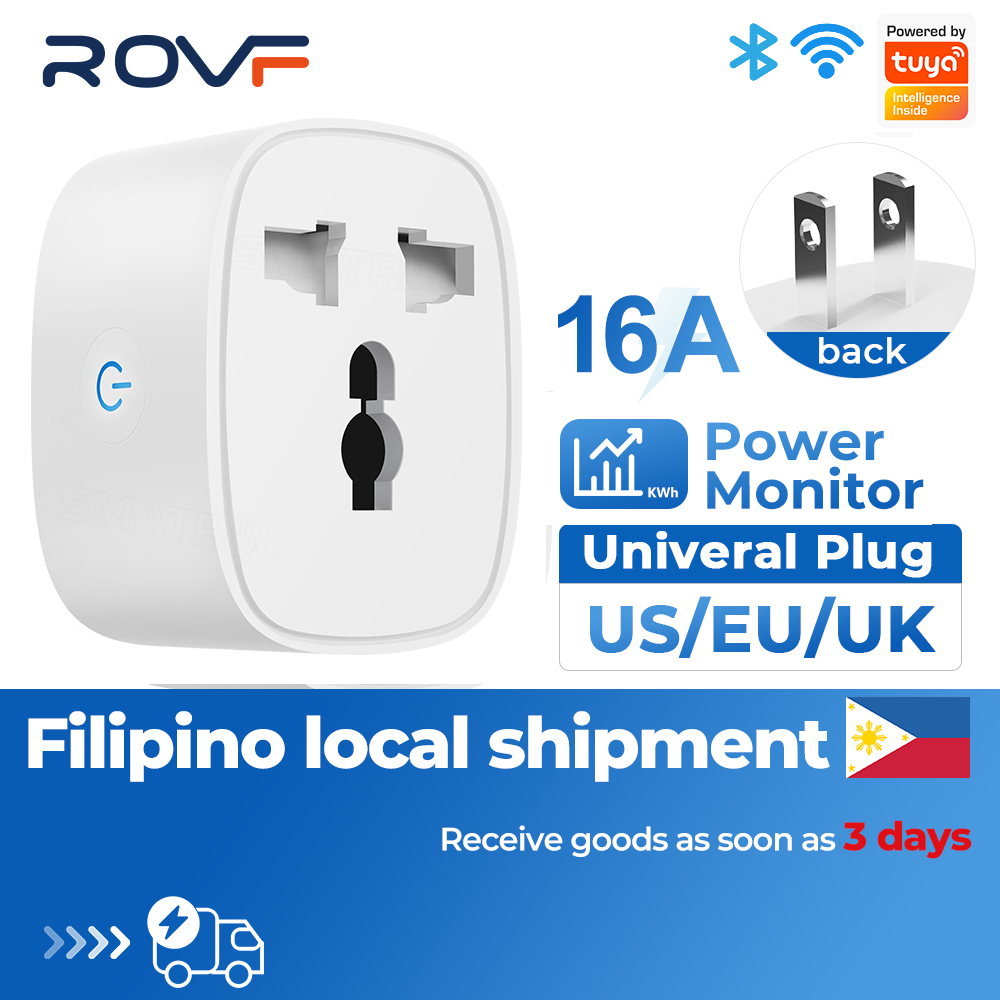 ROVF Tuya Wifi Smart Socket 16A Smart Aircon Plug With Power Energy ...