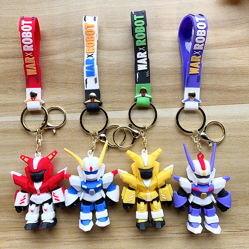 GUNDAM Keychain Rubber Small Pendant Char Aznable Key Chains Japanese ...