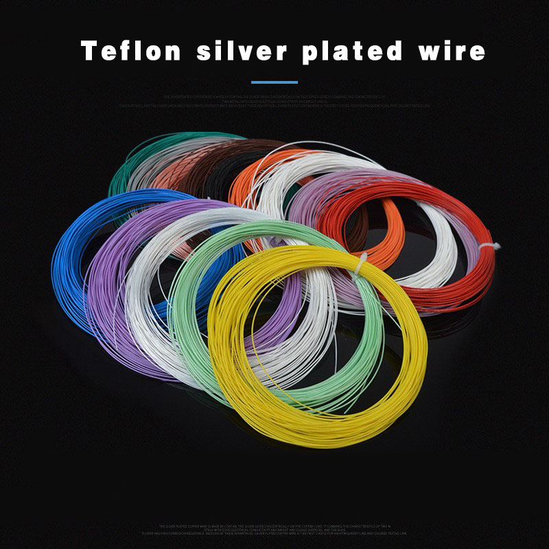 Teflon Silver Plated Wire 0.12mm2-0.2mm2 AF200 High Temperature Resistant Teflon Signal Wire ...