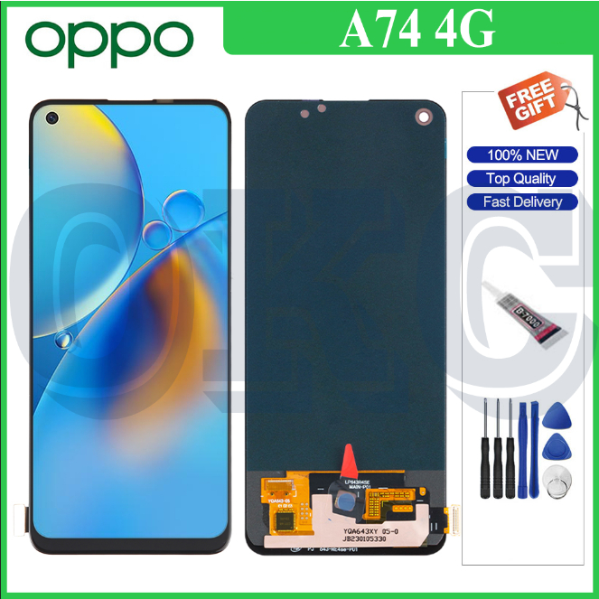 AMOLED LCD Display For OPPO A74 4G LCD Display Touch Screen Digitizer Full Set Assembly CHP2219 ...