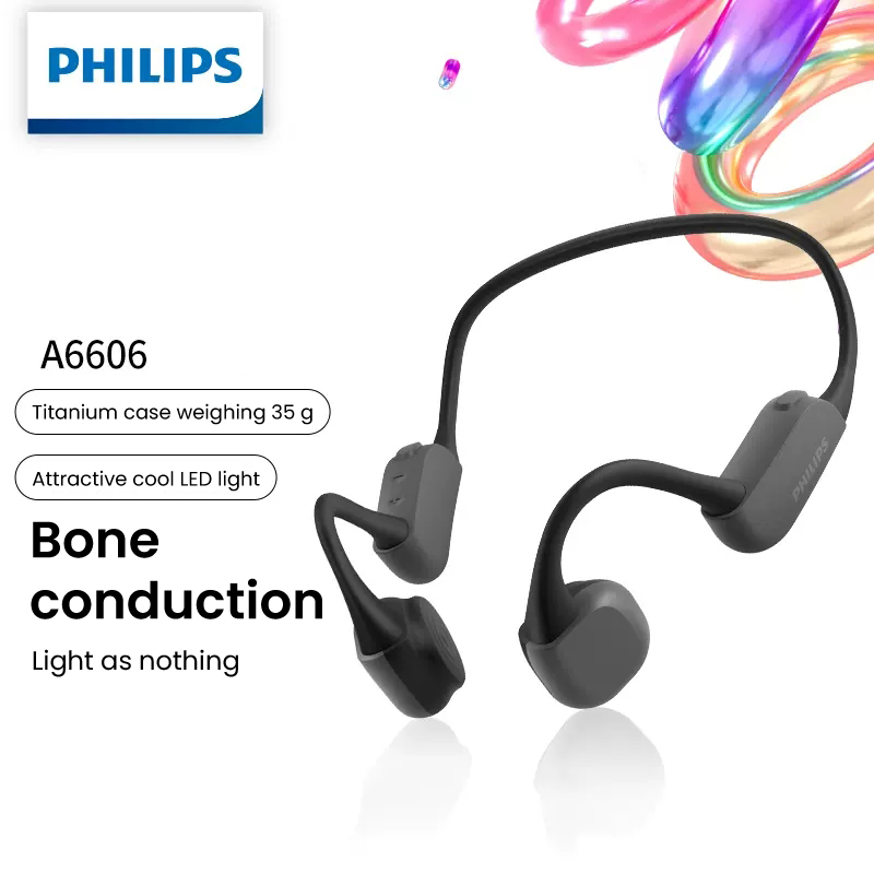 Philips Earphone TAA6606 Bone Conduction 5.2 Bluetooth Headset Sports Wireless Headphone With ...