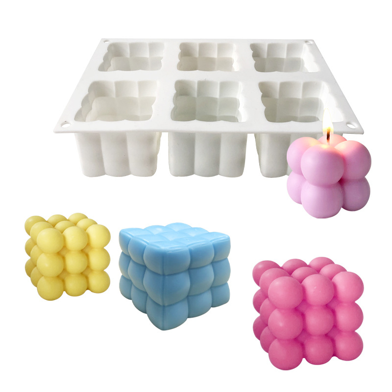 3D Bubble Magic Rubik's Cube Silicone Mold Creative Baking mousse Mold ...