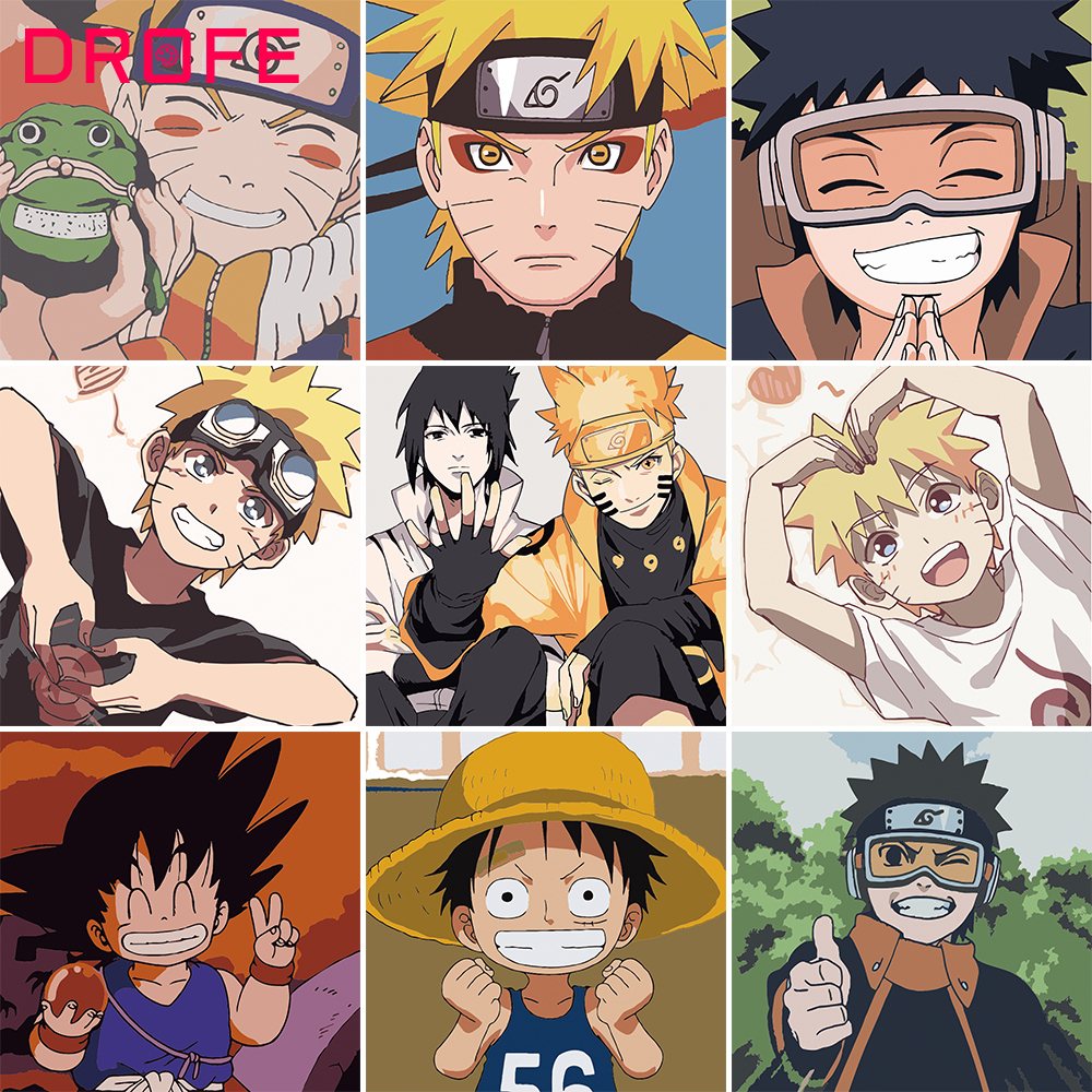 DROFE Diy Painting By Numbers Anime Coloring Number On Canvas Hand ...