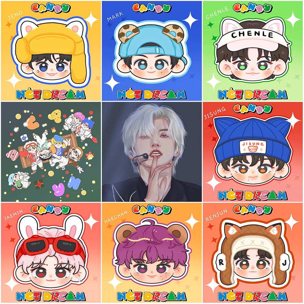 ORFON NCT nct dream Paint by number 20x20cm with frame diy oil painting ...