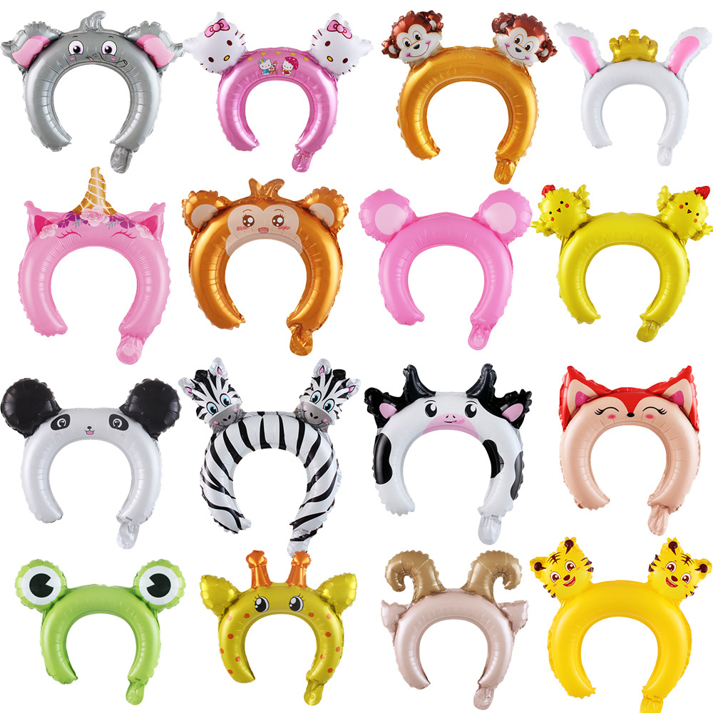 Cartoon Animal Headband Balloon Hair Band Balloon Headdress Hairband ...
