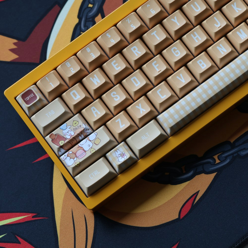 142 Keys Toffee Bread Bunny Keycaps KCA Profile PBT 5-side Dye ...