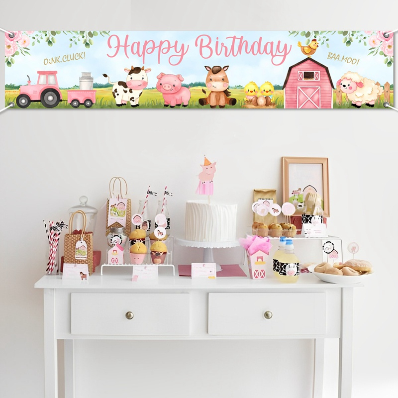 Farm Theme Backdrop Curtain Farm Animals Party Rustic Farmhouse ...