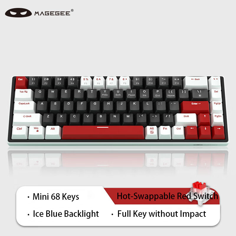 MageGee 60% Mechanical Gaming Keyboard, 68 Keys Hot-Swappable Compact ...