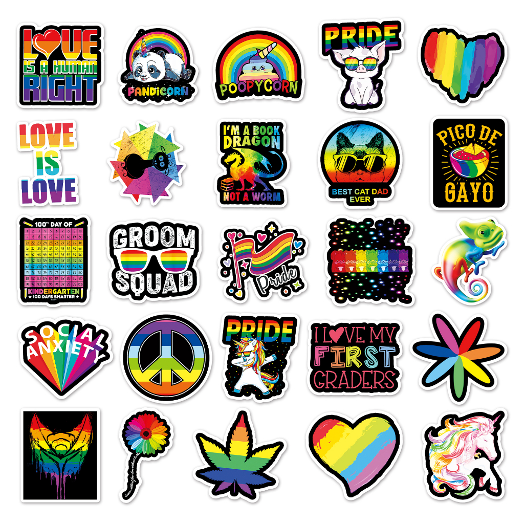 50 Piece Funny Colored Cartoon Fashion Stickers Waterproof DIY For ...