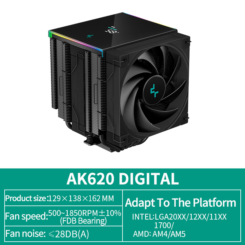 Deepcool AK620 Digital Pro / Digital / Standard / White / Zero Dark CPU Air Cooler 6 Heat Pipes ...
