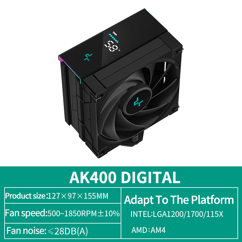 Deepcool AK620 Digital / AK620 ZERO DARK CPU Air Cooler Pure Black 6 ...