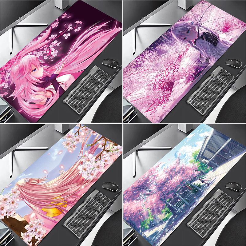 XXL Cherry Blossoms Mouse Pad Anime Kawaii Girl Art Large Overlock Edge ...