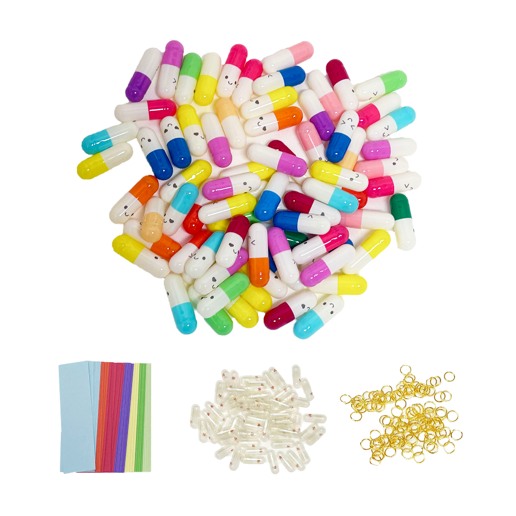 100Pcs Lovely Capsule Message Paper Letter Pill Shaped Mini Capsule ...