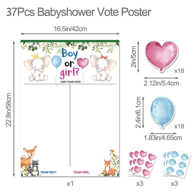 Boy Or Girl Gender Reveal Voting Poster Jungle Animal Gender Vote ...