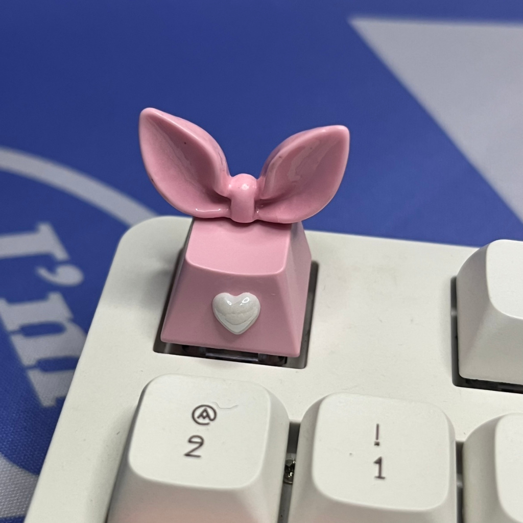 DIY Customized Bowknot Keycap Rabbit Ear Transparent R4 Cross Axis Game ...