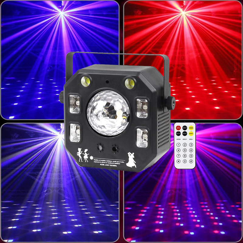 DJ lampu Light Led Crystal Magic Ball Rotate Red Green Laser Led Strobe ...