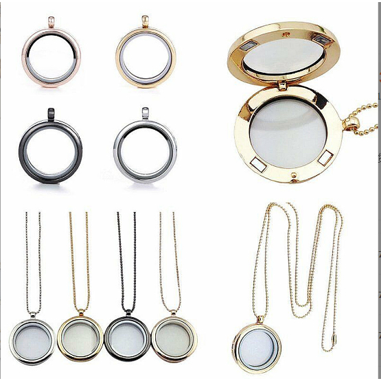Living Memory Glass Round Locket Charms Pendant Necklace | Shopee ...