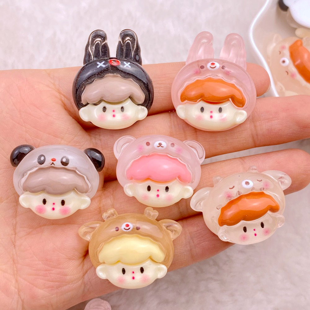 5 Pieces DIY 3D Resin Cartoon Character Handmade Mobile Phone ...