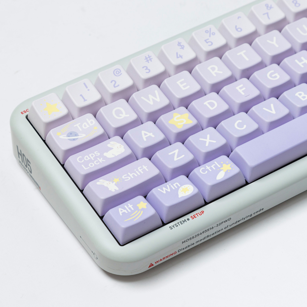 139 Keys Purple Star Rabbit Gradient Keycaps MDA Profile PBT Dye ...