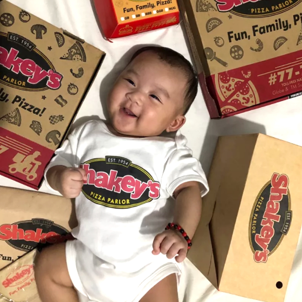 Haginbaby Food Themed Shakey's Pizza Milestone Monthsary Baby Onesie ...