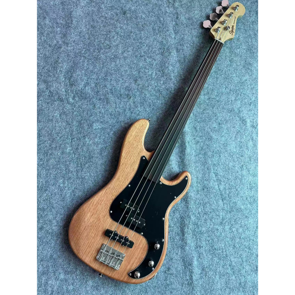 Fender Squier Electric Bass Guitar 4 String JAZZ Fretless Bass Natural ...
