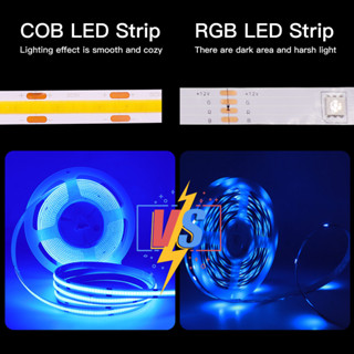 5V USB COB LED Strip Light with Switch High Density Dimmable Flexible COB Tape Ribbon Diode RA90 ...