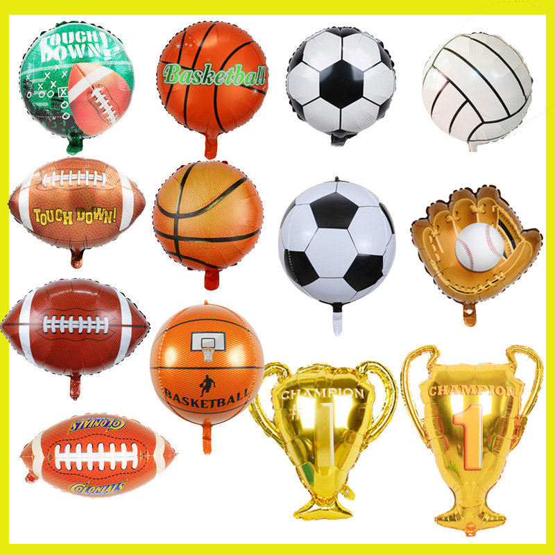 Soccer Basketball Tennis Baseball Championship Trophy Balloon Foil ...