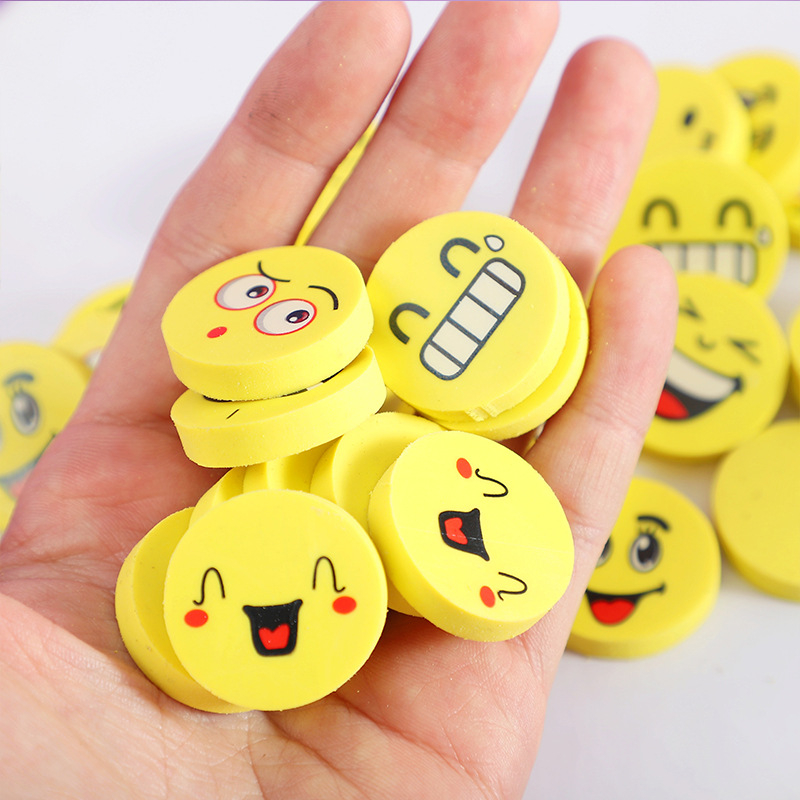 12piece Korean cartoon smiley face eraser elementary school students ...