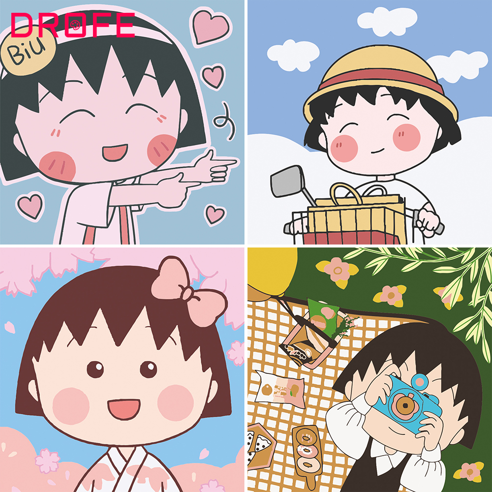 DROFE Paint By Numbers Chibi Maruko Chan Digital Drawing Practice For ...
