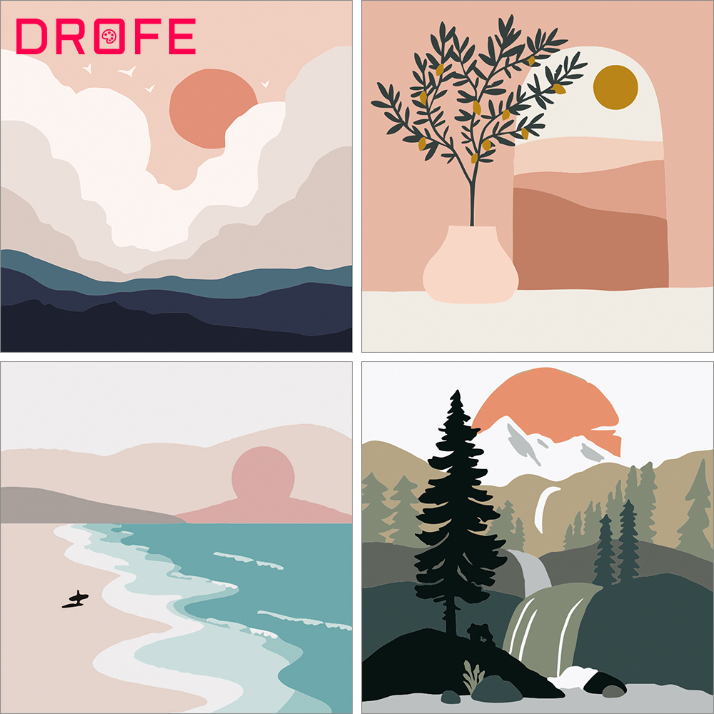 DROFE Paint By Number Scenery Drawing On Canvas Hand Painted Painting ...