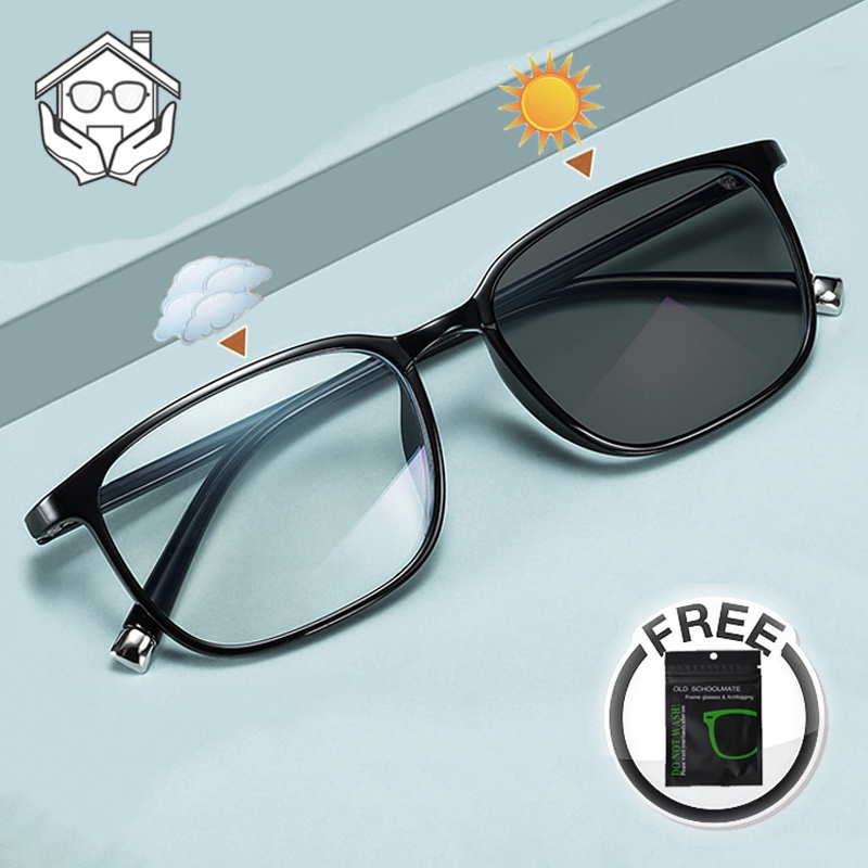 Photochromic Anti Radiation Eyeglass For Women Men Square Elastic TR90 ...
