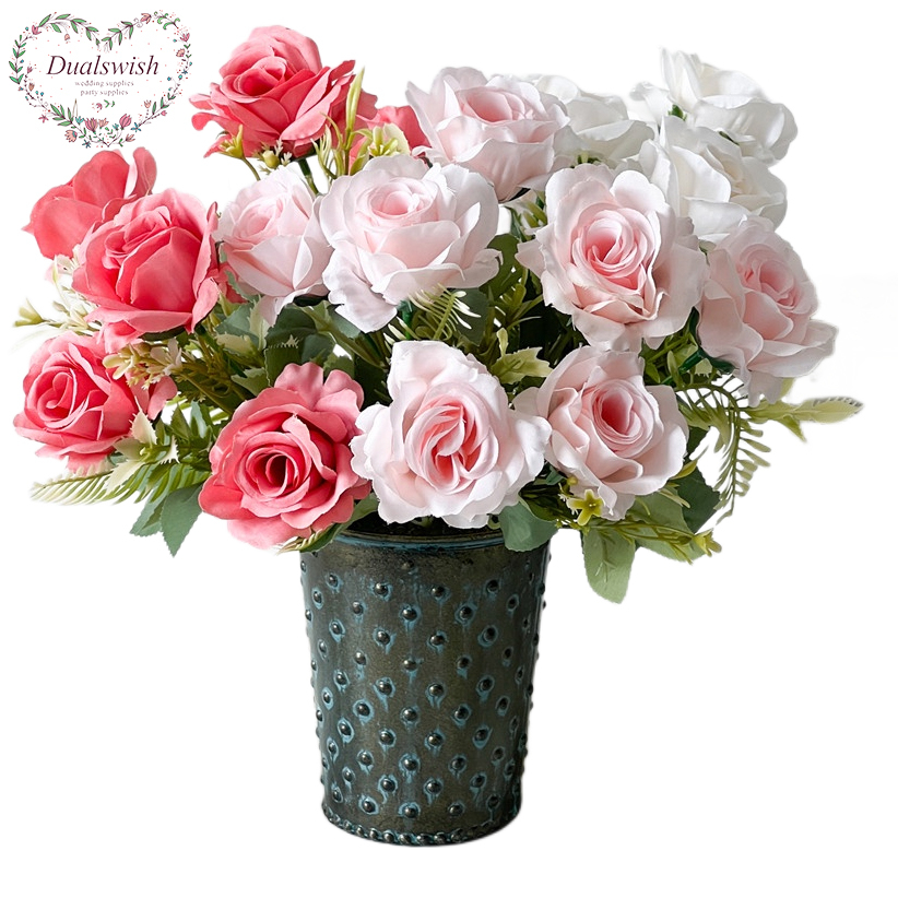 Dualswish Wedding Simulation Flower Rose Bouquet European Artificial ...